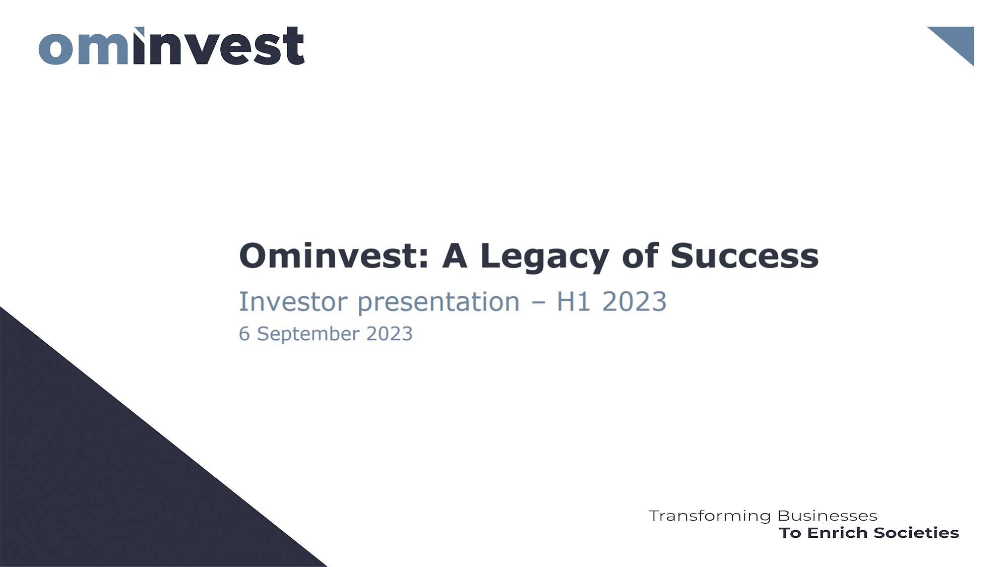 Investor Presentations - Ominvest